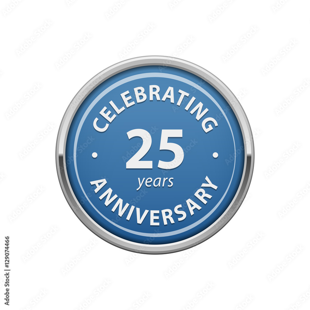 Celebrating anniversary 25 years badge Stock Vector | Adobe Stock