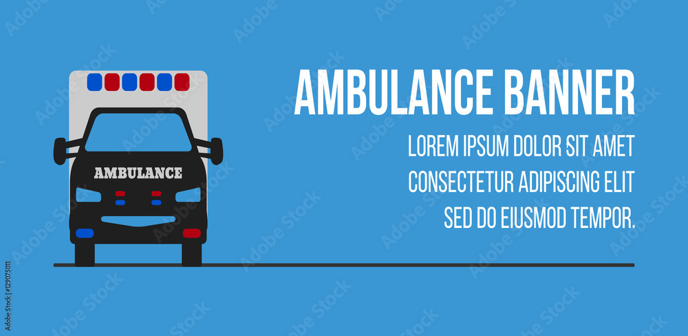 Ambulance logos and banners. Elements of the 911 emergency services ...