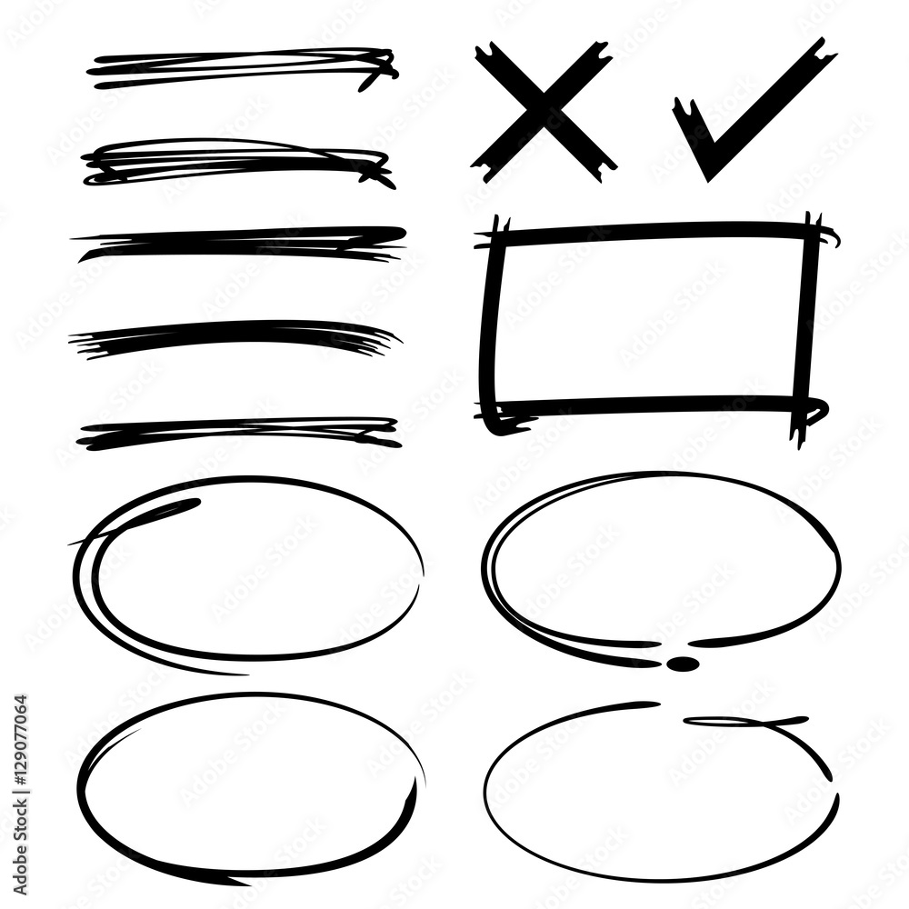 bubble speech, circle, rectangle border, underline, check mark Stock ...