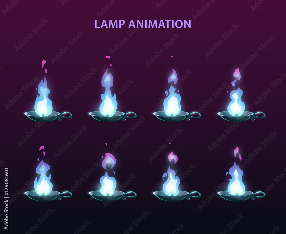 Magic lamp animation sprites. Stock Vector | Adobe Stock