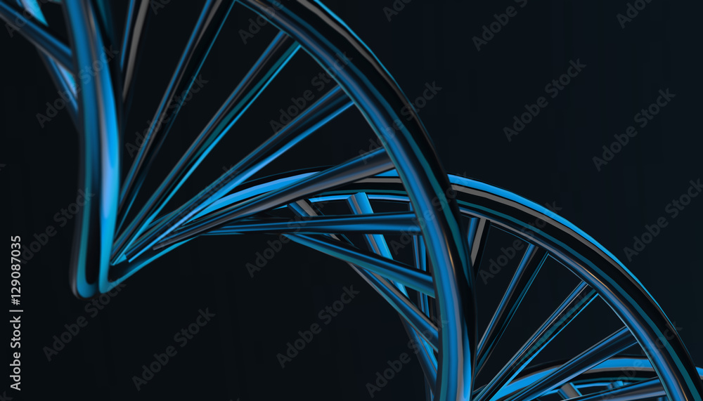 DNA in color background and various material, 3d render illustration ...