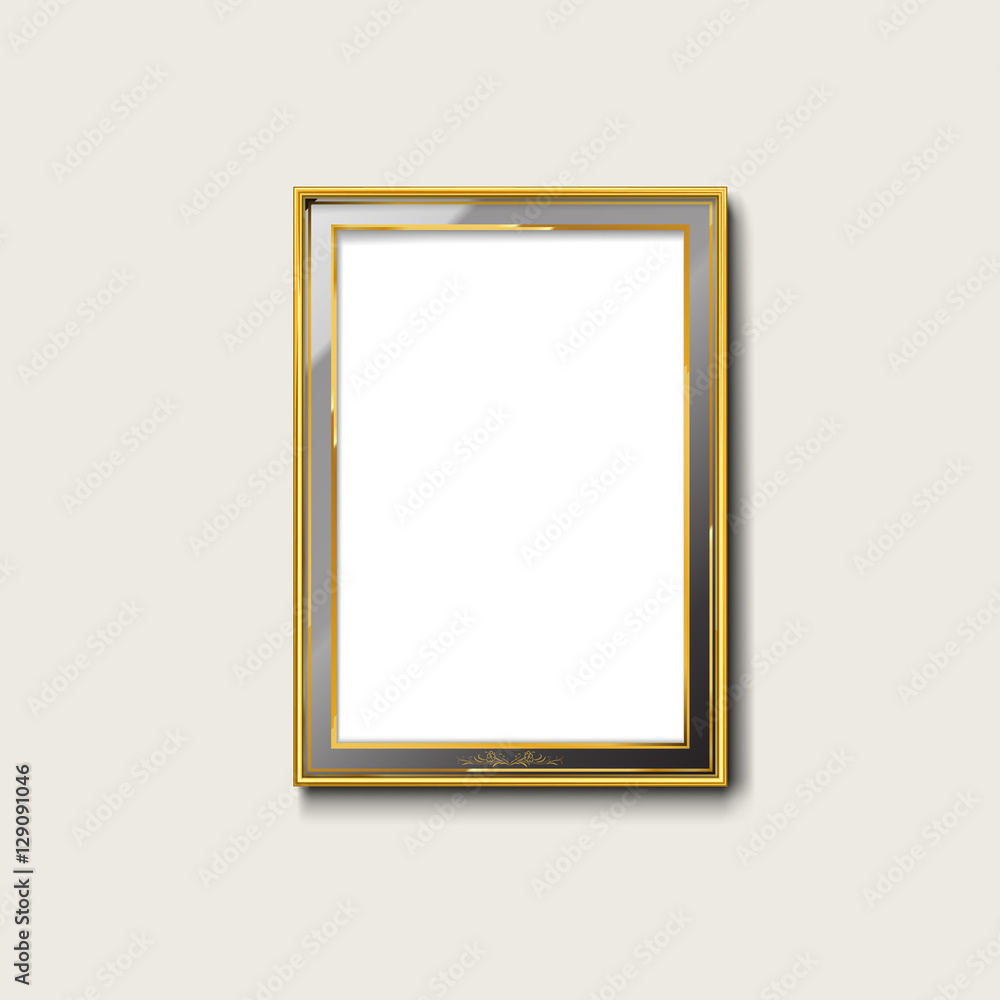 gold picture frame Stock Vector | Adobe Stock
