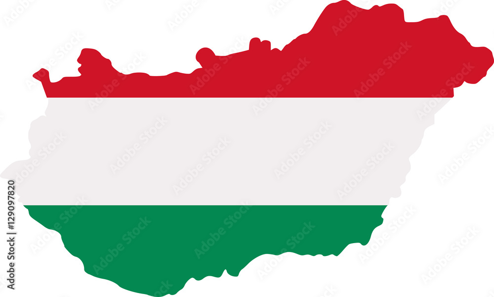 Hungary map with flag Stock Vector | Adobe Stock