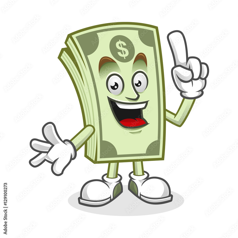 Smart Dollar bill mascot, Money character, Dollar cartoon Stock Vector ...