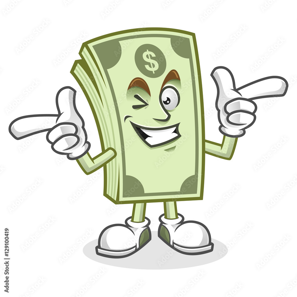 Funky Dollar bill mascot, Money character, Dollar cartoon Stock Vector ...