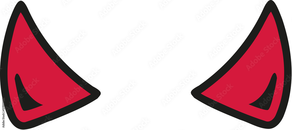 Devil horns cartoon style Stock Vector | Adobe Stock