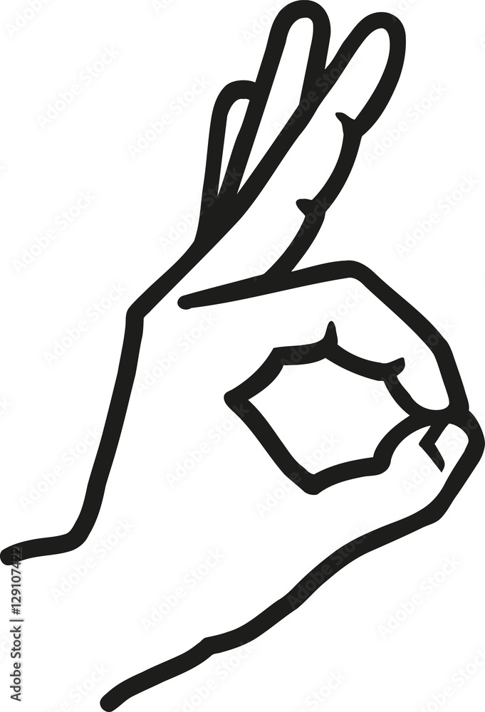 Hand with ok sign Stock Vector | Adobe Stock