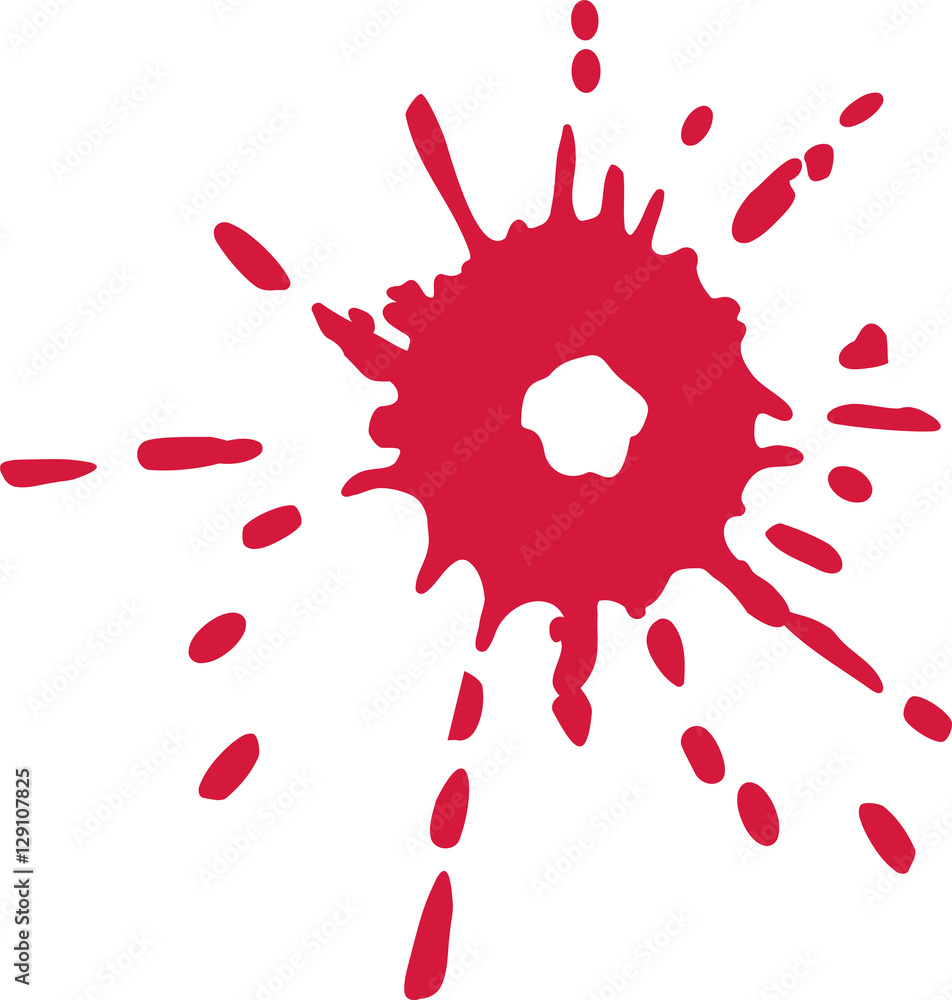 Bloody gunshot with blood splatters Stock Vector | Adobe Stock