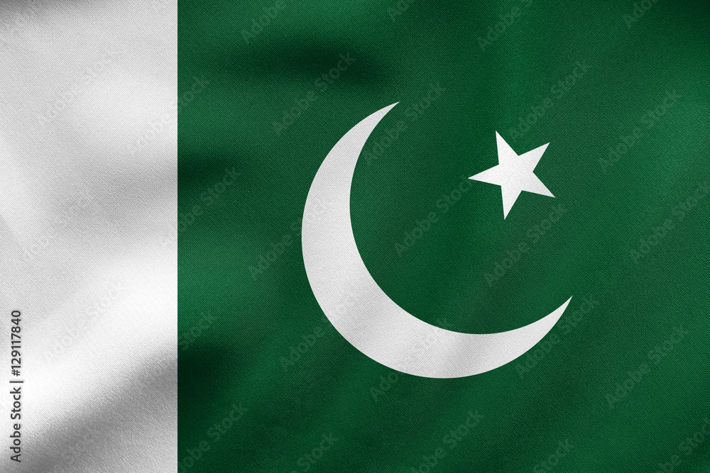 Flag of Pakistan waving, real fabric texture Stock Illustration | Adobe ...