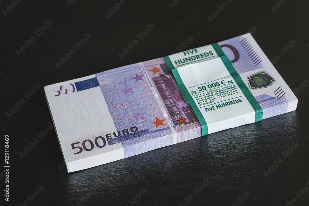 Bank notes of 5000 euros Stock Photo | Adobe Stock