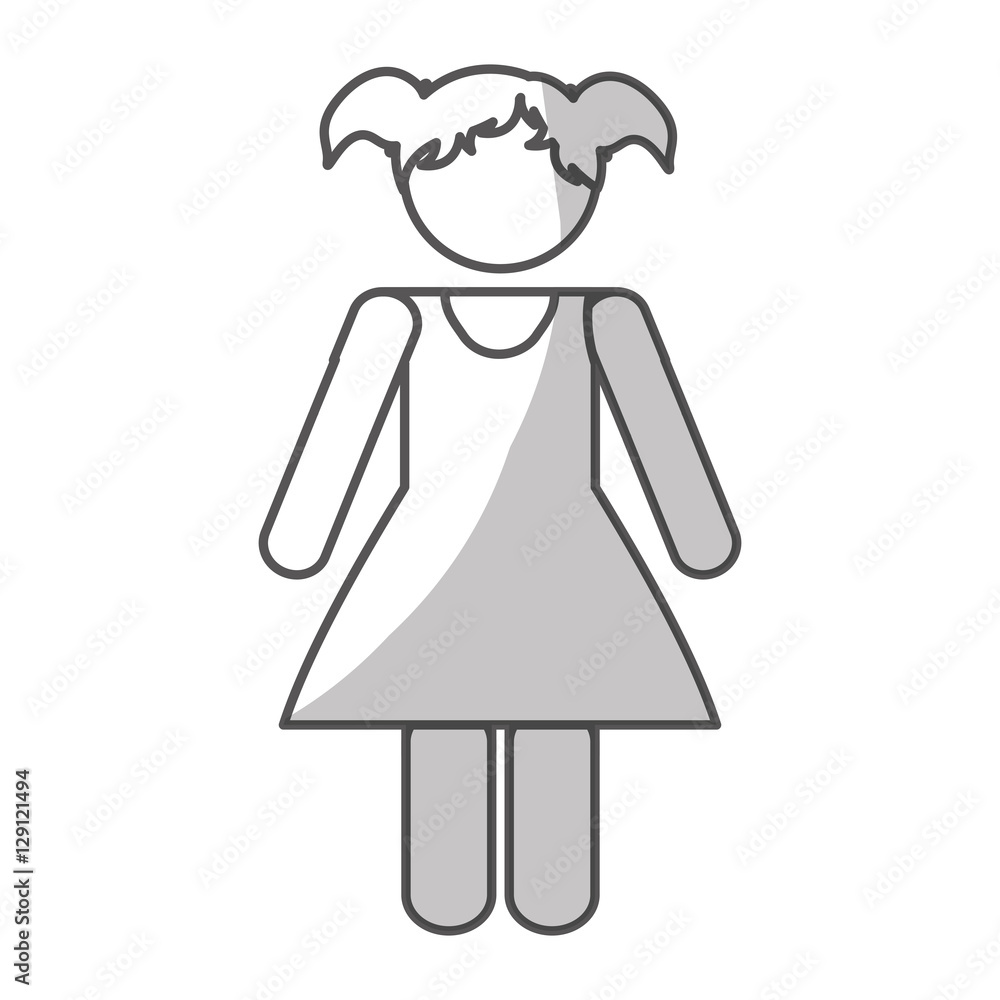 happy girl icon over white background. pictogram design. vector ...