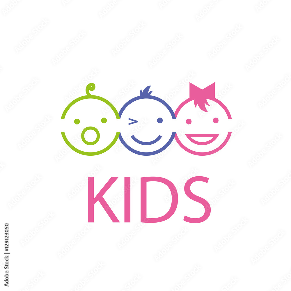 vector logo kids Stock Vector | Adobe Stock