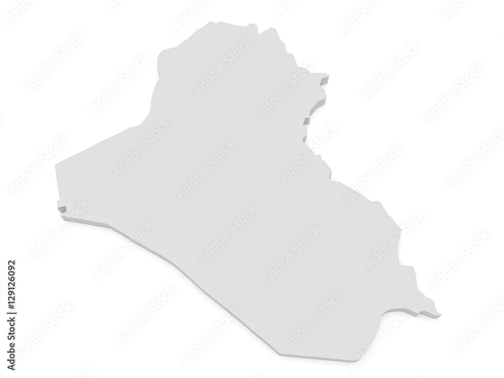 3d Illustration of Iraq Map Isolated On White Background Stock ...