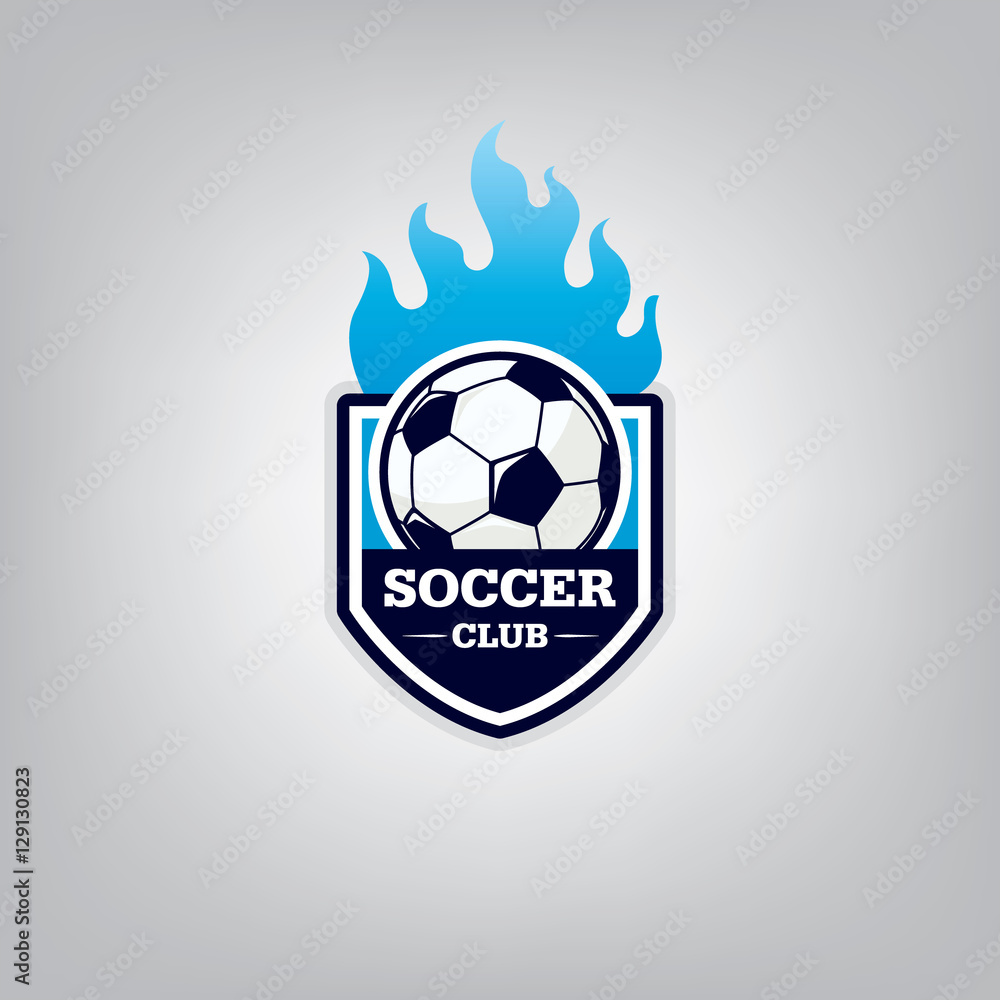 Soccer logo emblem design,vector illustration Stock Vector | Adobe Stock