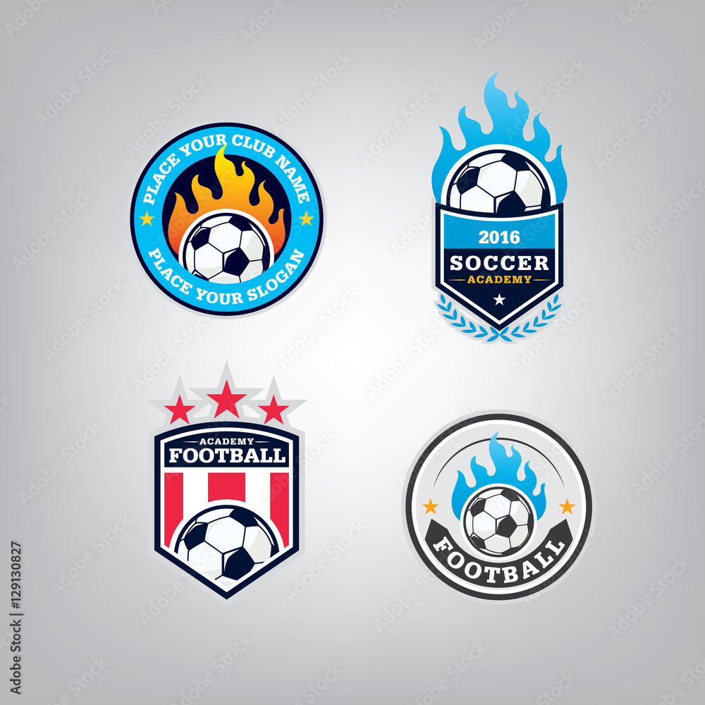 Soccer logo design set,vector illustration Stock Vector | Adobe Stock