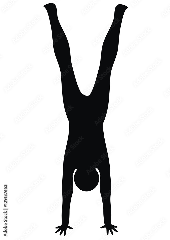 handstand, yoga, vector icon, black silhouette Stock Vector | Adobe Stock