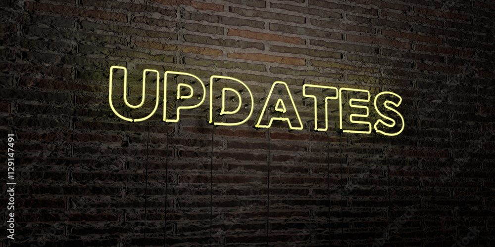 UPDATES -Realistic Neon Sign on Brick Wall background - 3D rendered ...