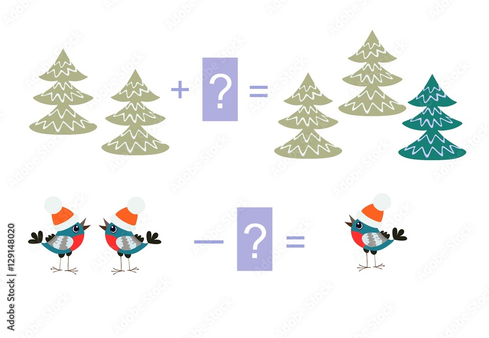 Educational game for children. Cartoon illustration of mathematical ...