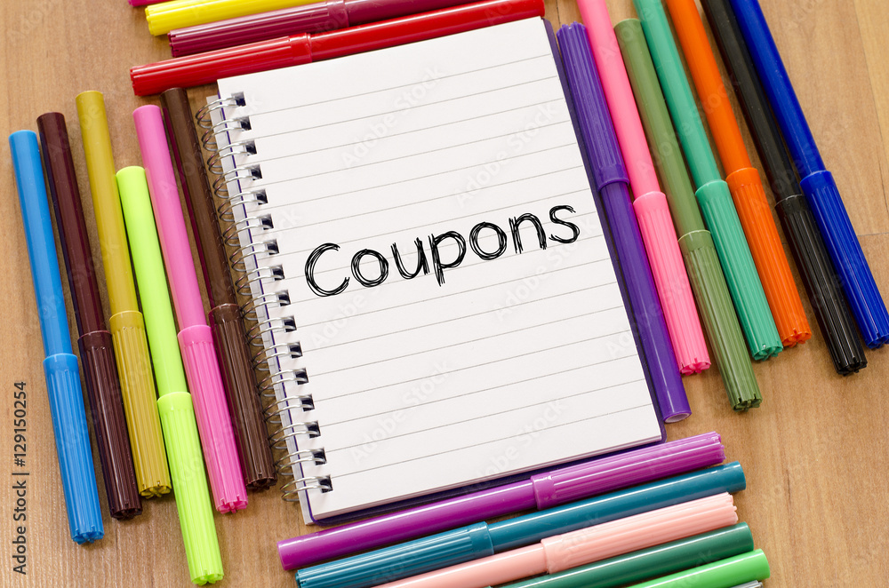 Coupons text concept Stock Photo | Adobe Stock