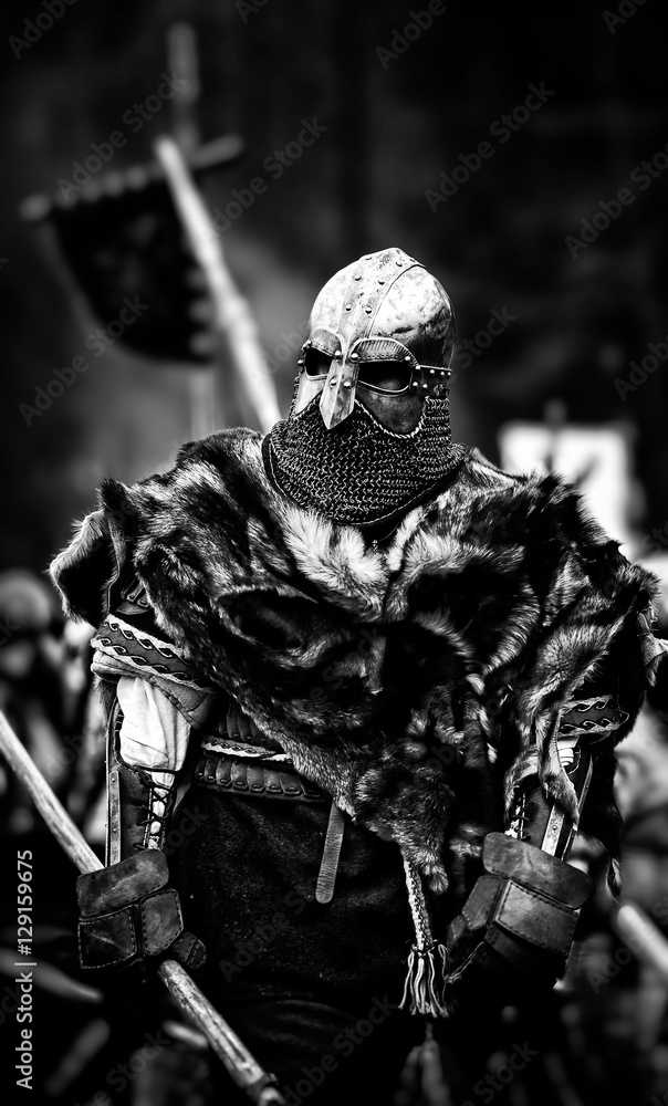 Medieval warrior. Medieval battle (reconstruction) Stock Photo | Adobe ...