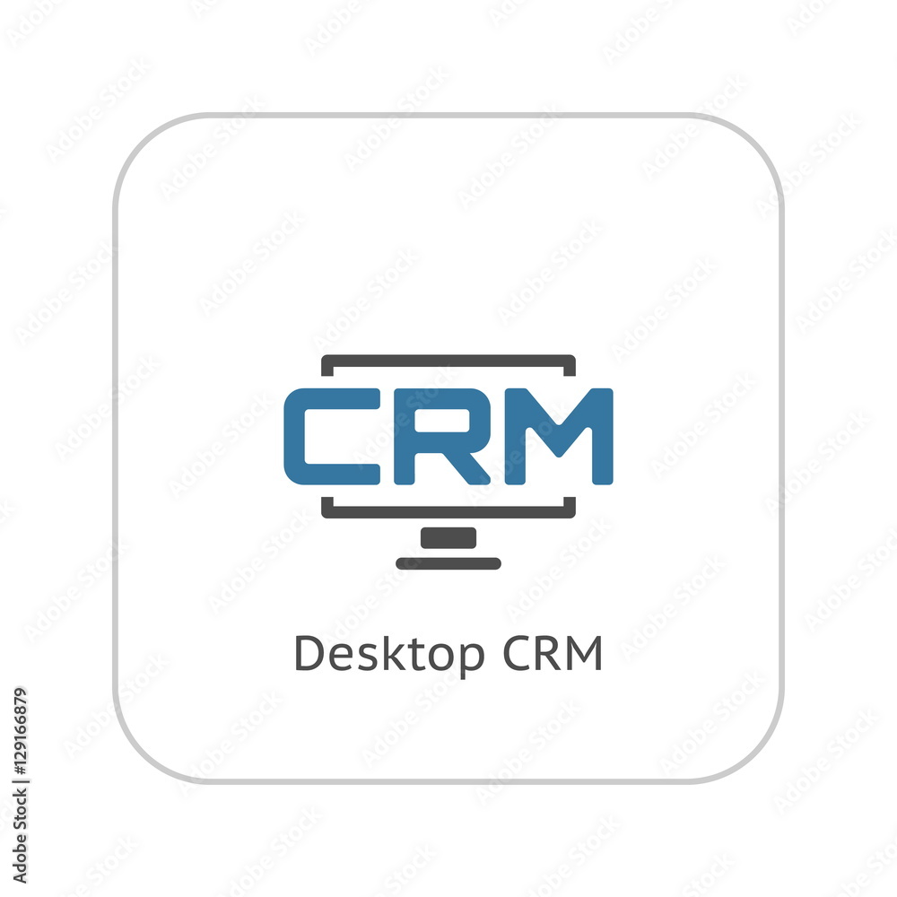 Vettoriale Stock Desktop CRM System Icon. Flat Design. | Adobe Stock Vettoriale Stock Desktop CRM System Icon. Flat Design. | Adobe Stock