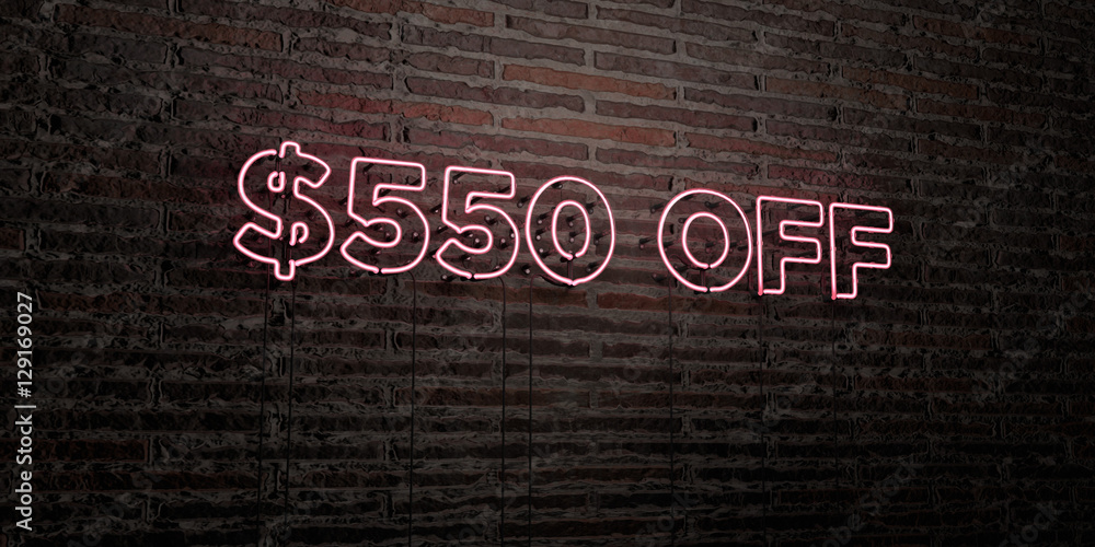 $550 OFF -Realistic Neon Sign on Brick Wall background - 3D rendered ...