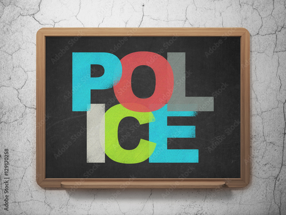 Law concept: Police on School board background Stock Illustration ...