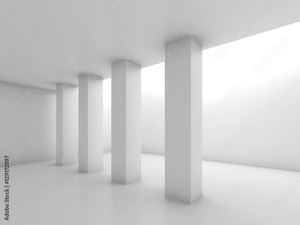Abstract white empty room with columns Stock Illustration | Adobe Stock