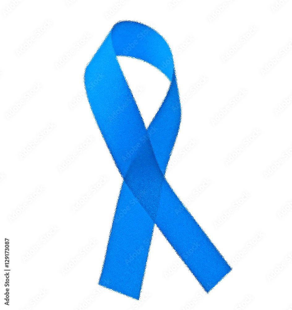 Awareness blue ribbon isolated on white background Stock Photo | Adobe ...
