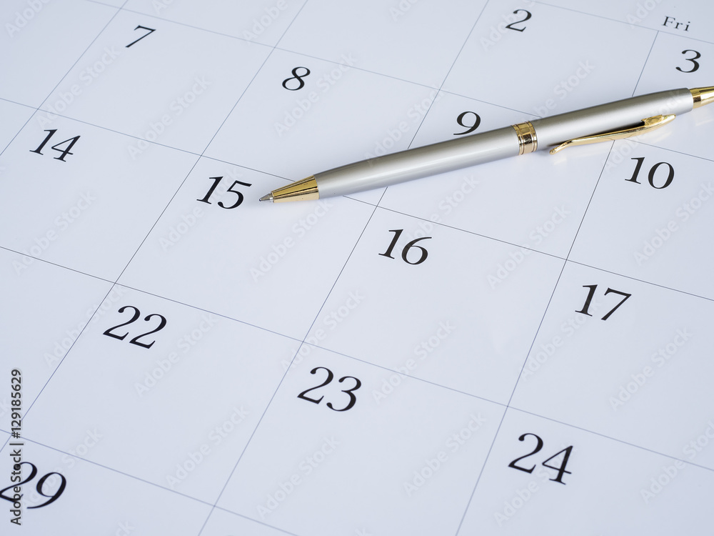 Pen put on calendar desk 6 Stock Photo | Adobe Stock