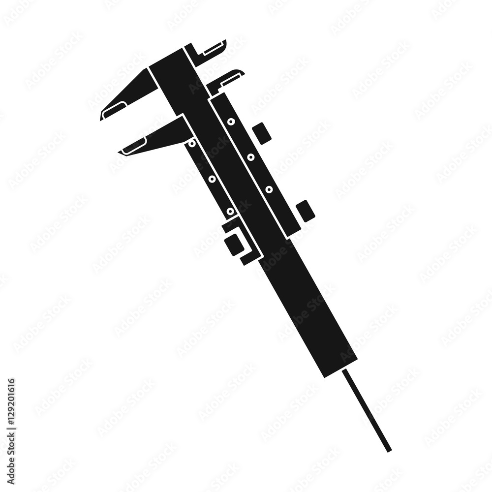 Caliper icon in black style isolated on white background. Build and ...