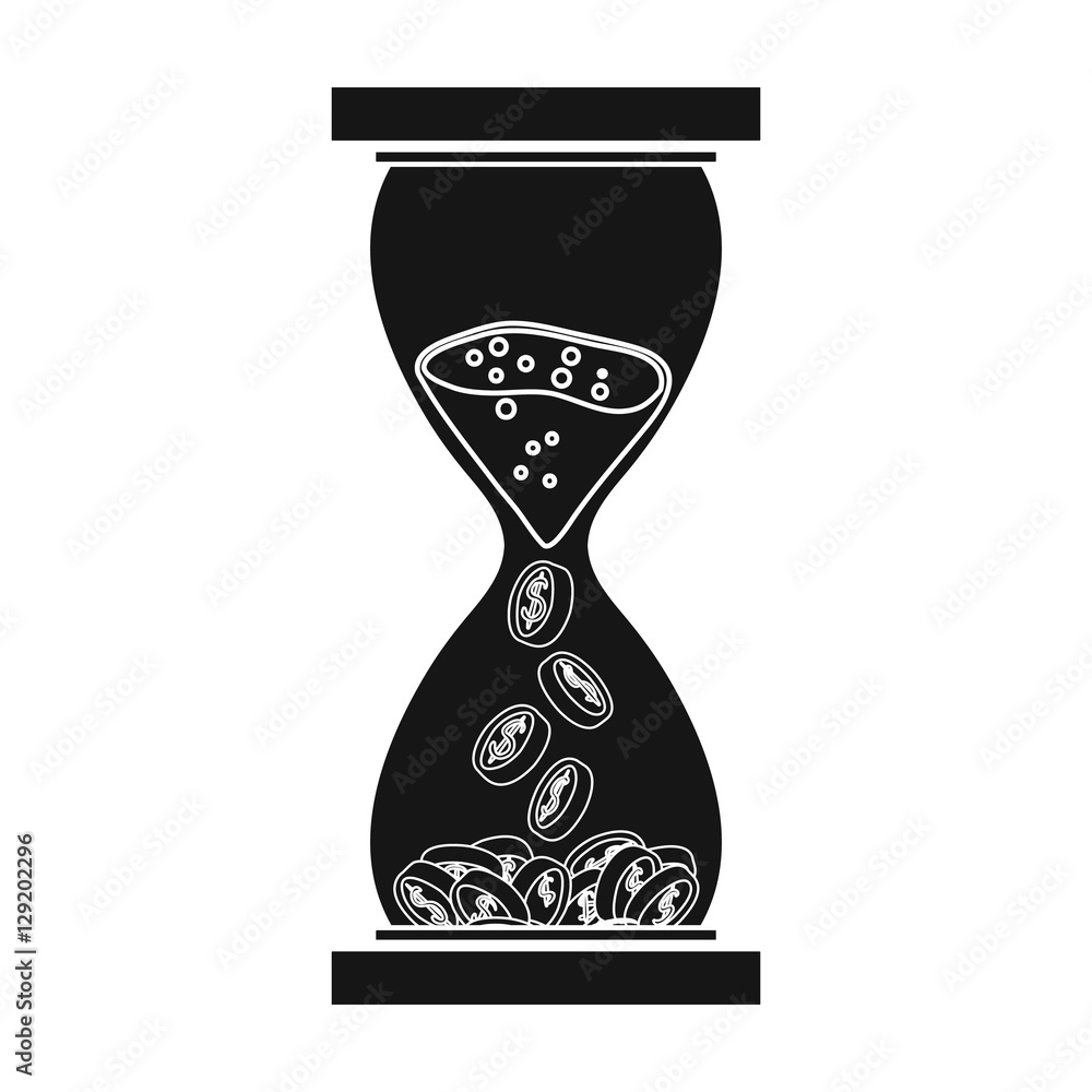 Time Is Money icon in black style isolated on white background. Money ...