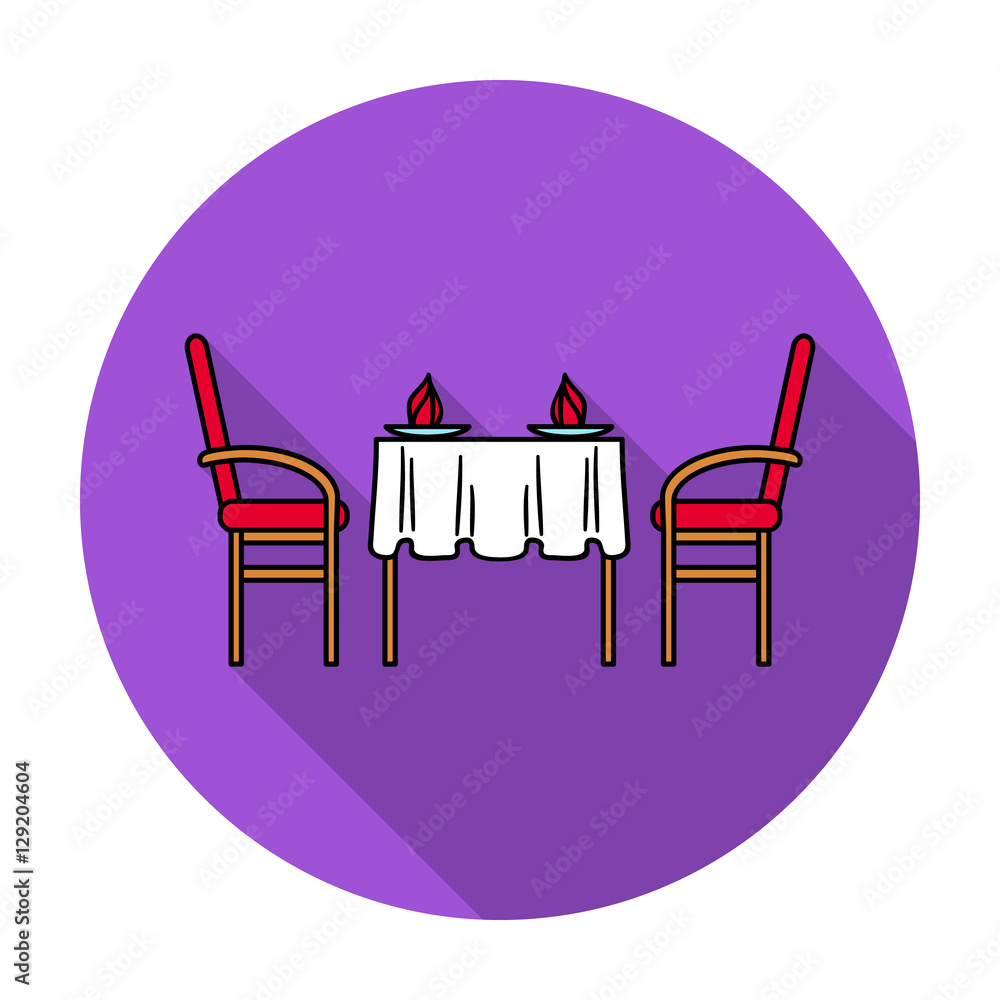 Restaurant table icon in flat style isolated on white background ...
