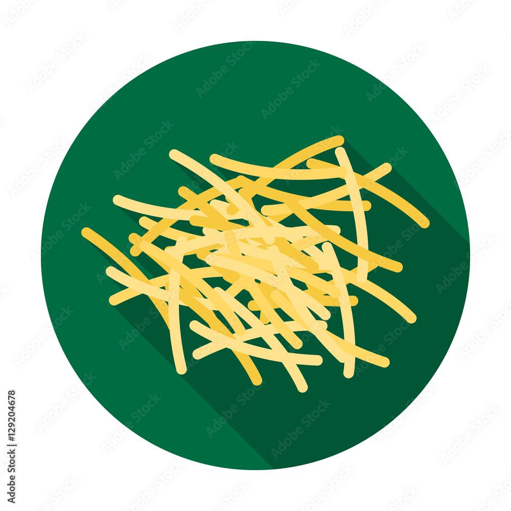 Filini pasta icon in flat style isolated on white background. Types of ...