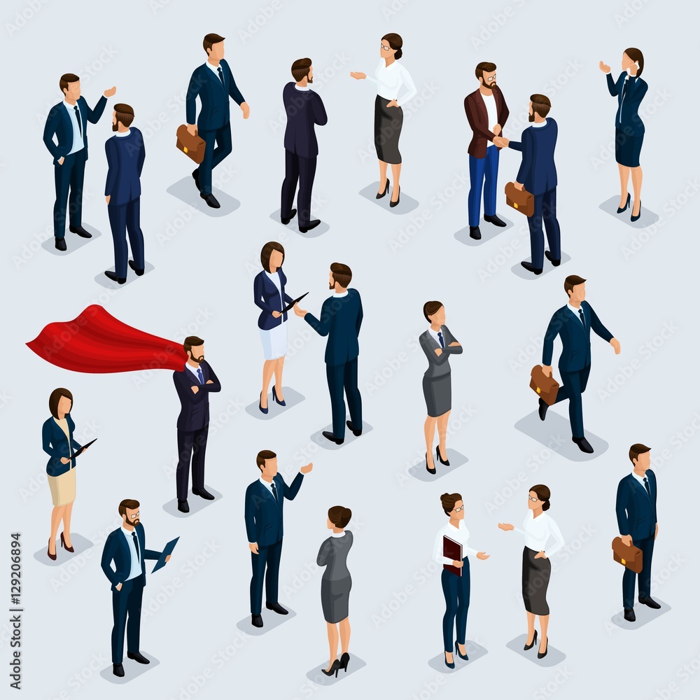 People Isometric 3D, isometric businessmen and business woman business ...