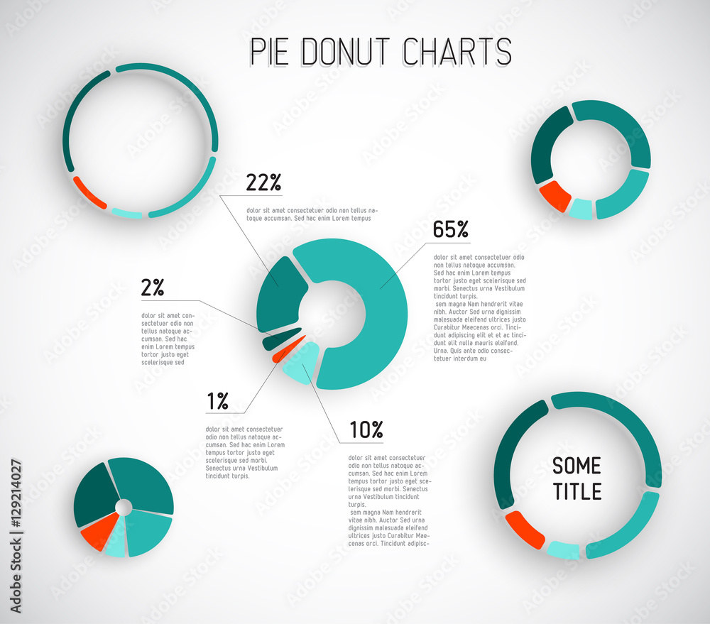 Colorful Vector pie chart templates Stock Vector | Adobe Stock