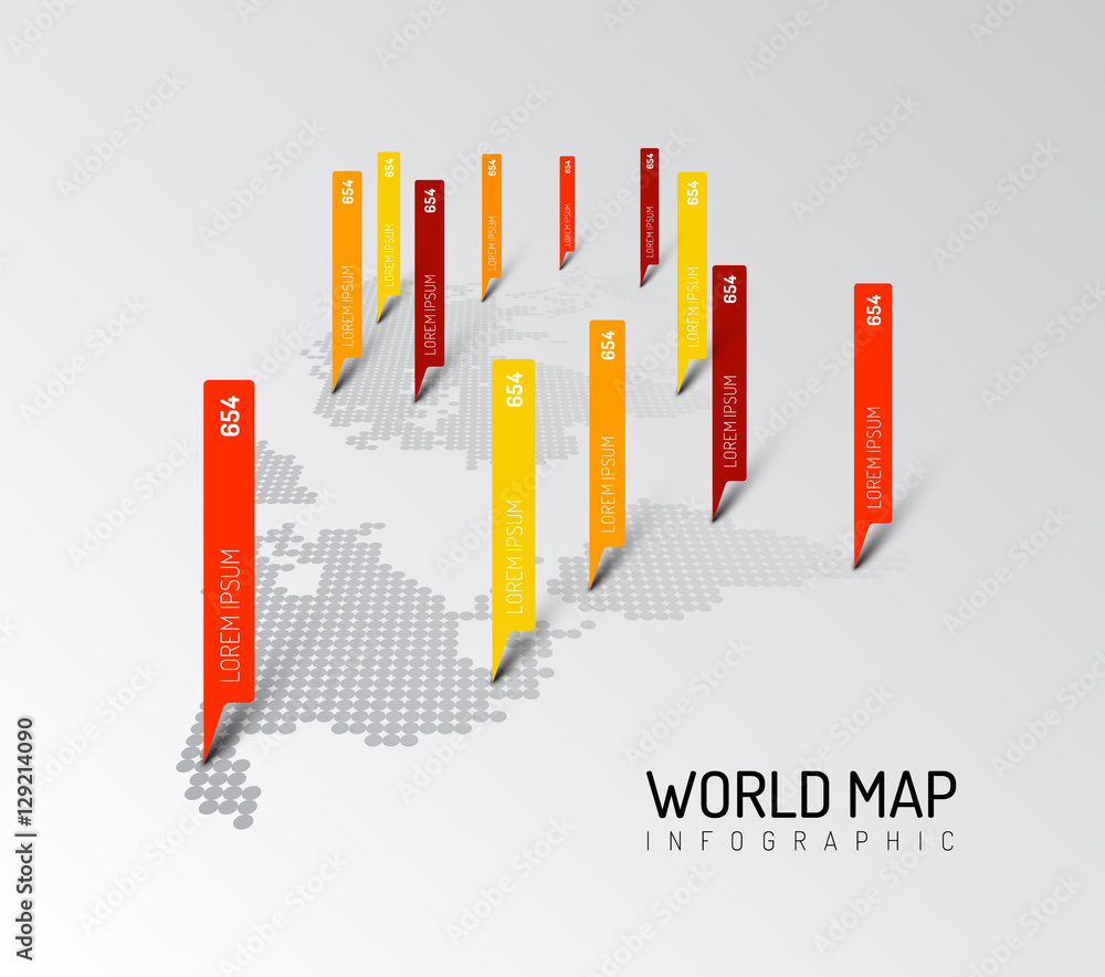 Light World map infographic template Stock Vector | Adobe Stock
