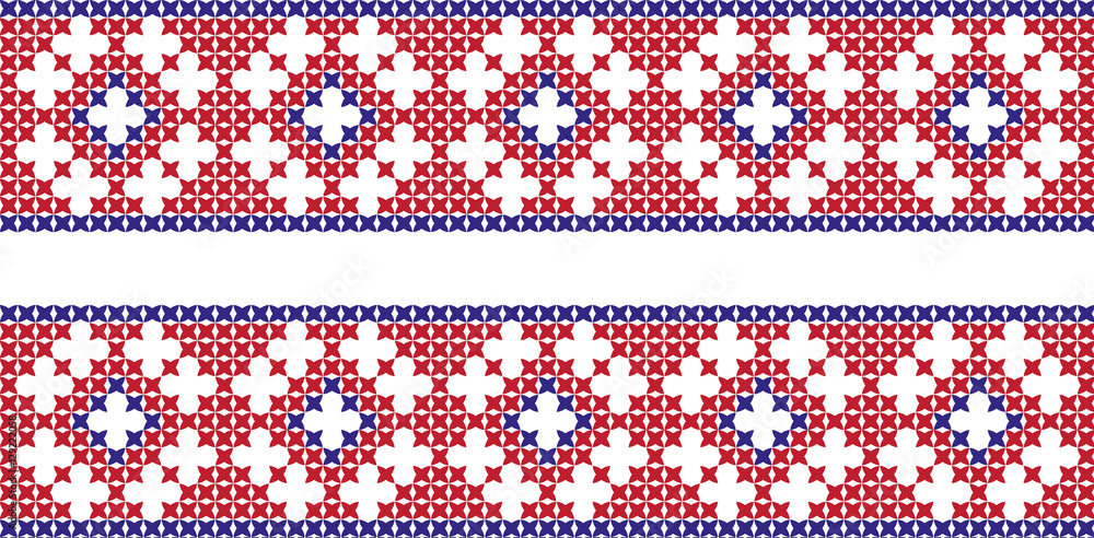 Embroidered pattern on transparent background Stock Illustration ...