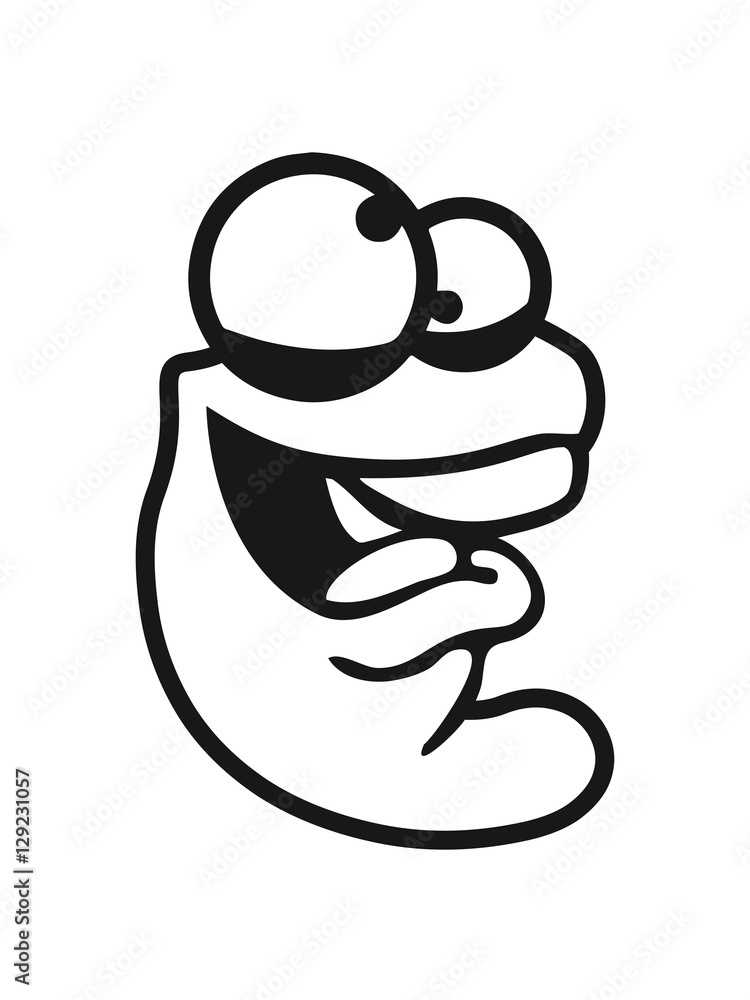 Confused worm head creep crazy comic cartoon face laugh crazy funny ...