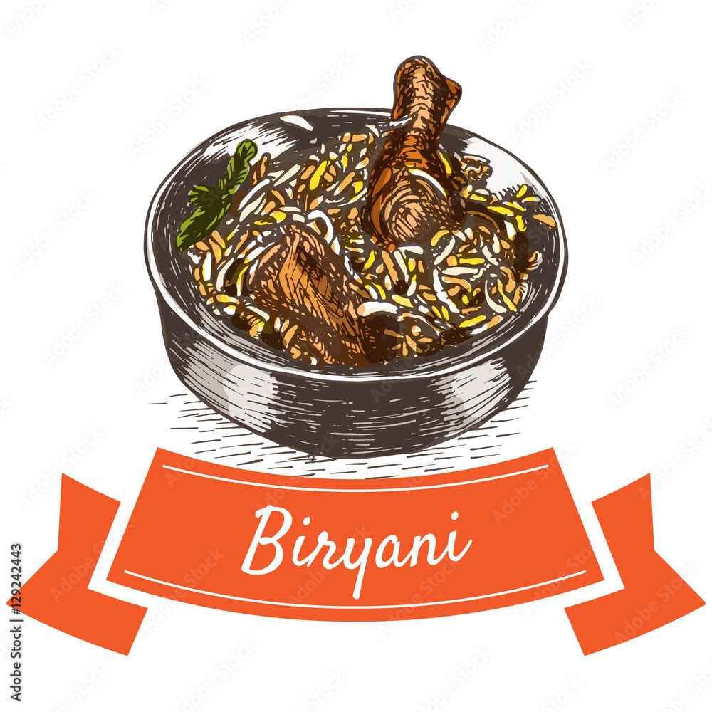 Biryani colorful illustration. Stock Vector | Adobe Stock