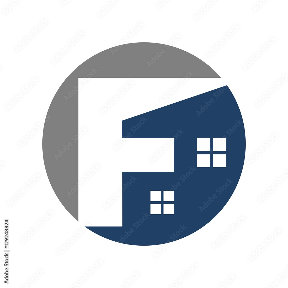 f logo for house. home and property logo. Stock Vector | Adobe Stock