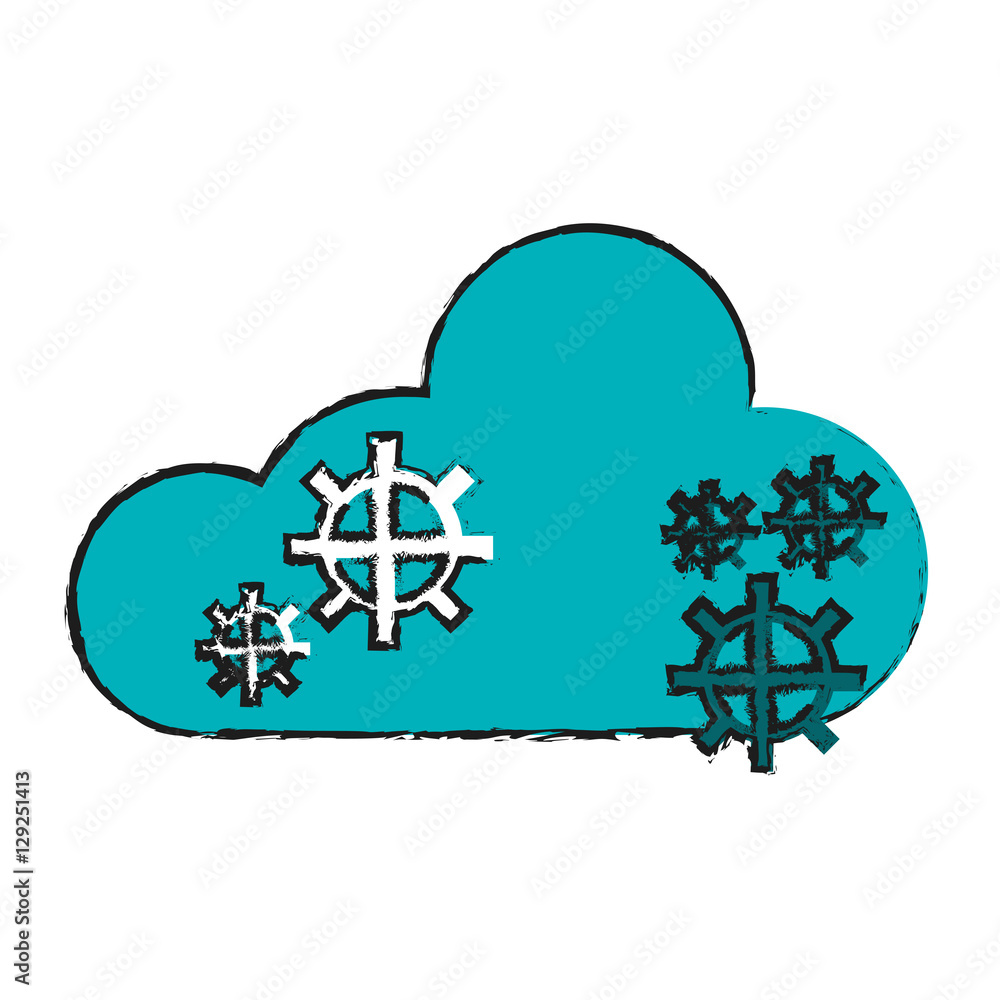 Cloud computing icon. Storage technology virtual and network theme ...