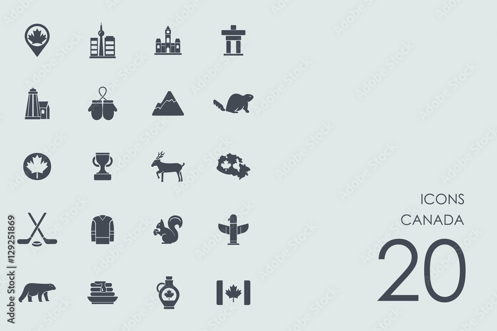 Set of Canada icons Stock Vector | Adobe Stock