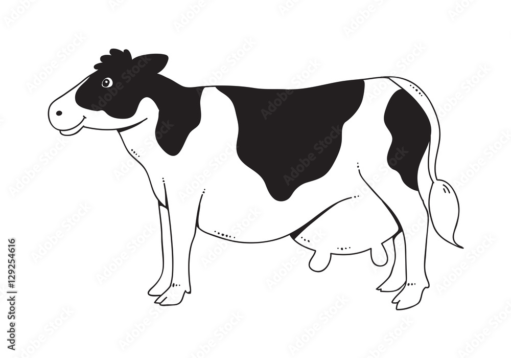 Drawing cow, vector Stock Vector | Adobe Stock