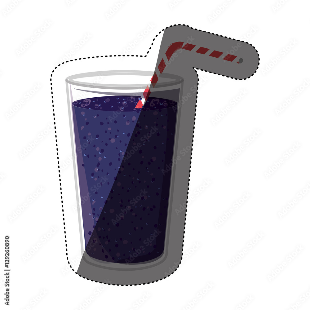 Blueberry juice icon. Smoothie drink beverage and fruit theme. Isolated ...