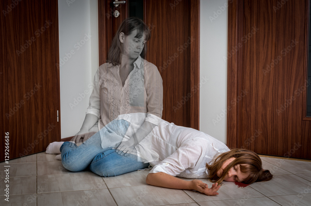 Soul leaves the body after the woman's death Stock Photo | Adobe Stock