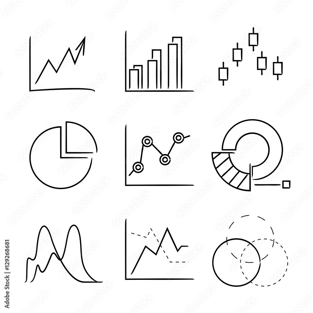 graph, chart icons Stock Vector | Adobe Stock