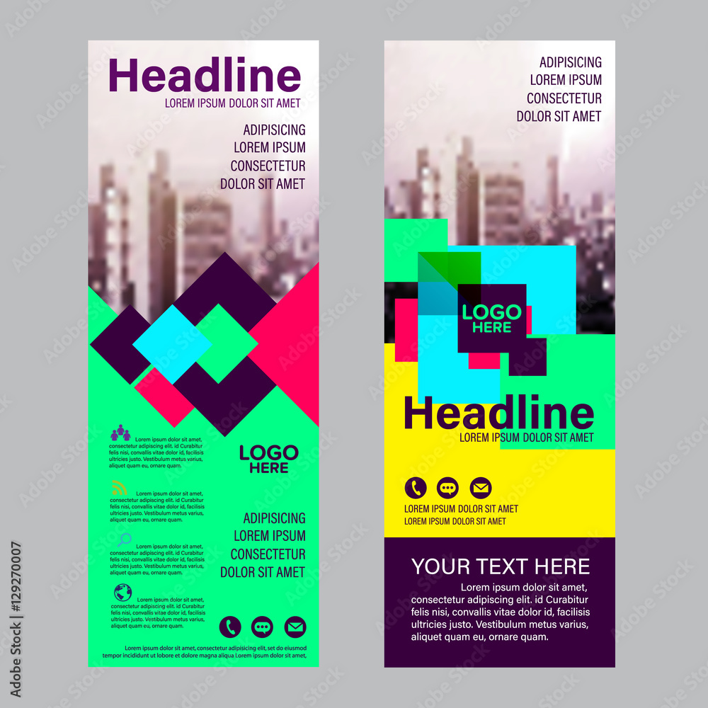 Modern Roll up layout template. flag flyer banner backdrop design ...