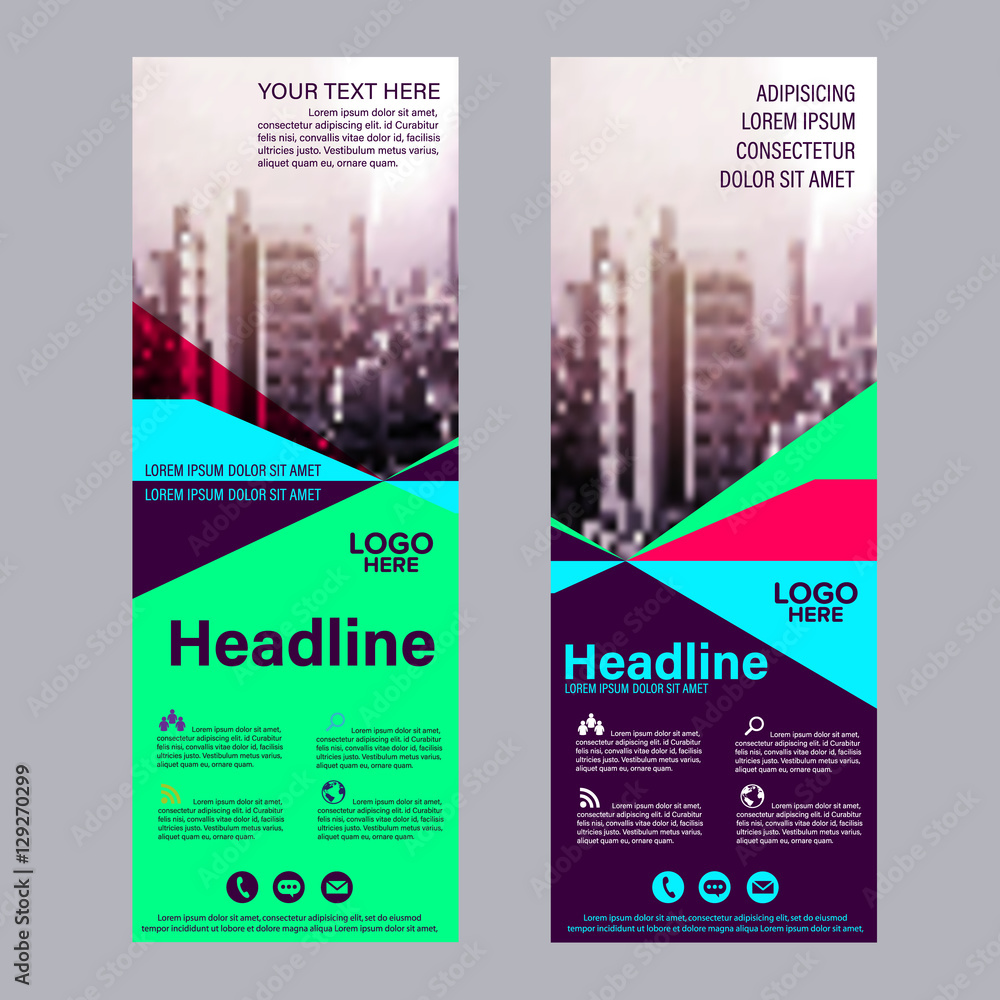 Modern Roll up layout template. flag flyer banner backdrop design ...
