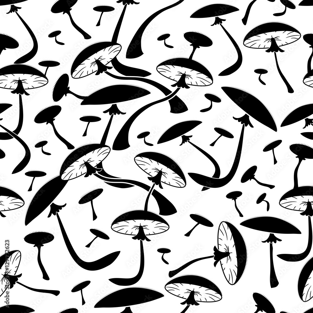 seamless background with mushrooms Stock Vector | Adobe Stock